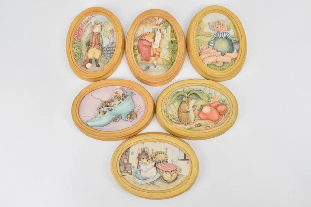 COLLECTION OF 6 Border Fine Arts Beatrix Potter Ceramic Decorative Wall ...