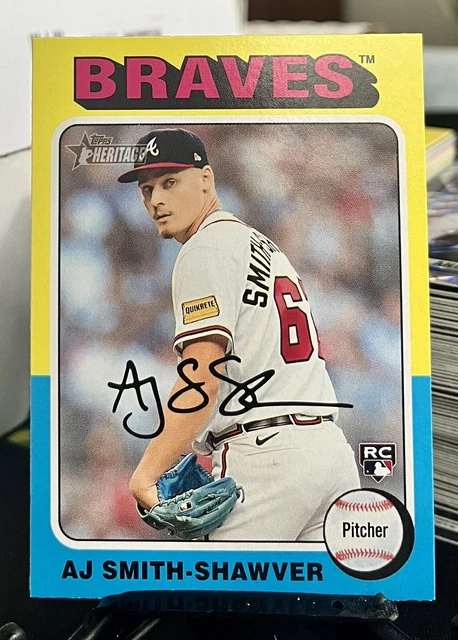2024 TOPPS HERITAGE Baseball #114 AJ Smith-Shawver ROOKIE Atlanta ...