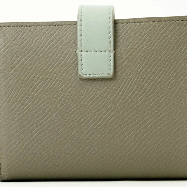 CELINE SMALL STRAP Wallet Bi-Color Bi-Fold Pebble Mineral 10H263BRU ...