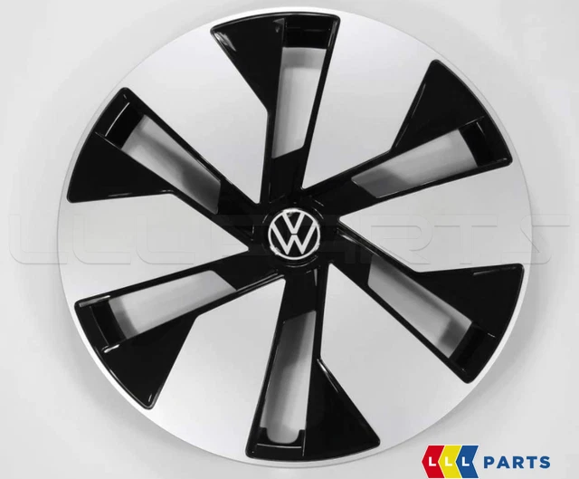 NEW GENUINE VOLKSWAGEN Wheel Trim 18 Inch Steel Wheel Trim Black Silver ...