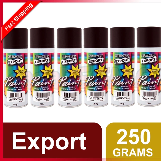AUSTRALIAN EXPORT 250GM Aerosol Spray Paint Cans - Black Satin $8.96 ...