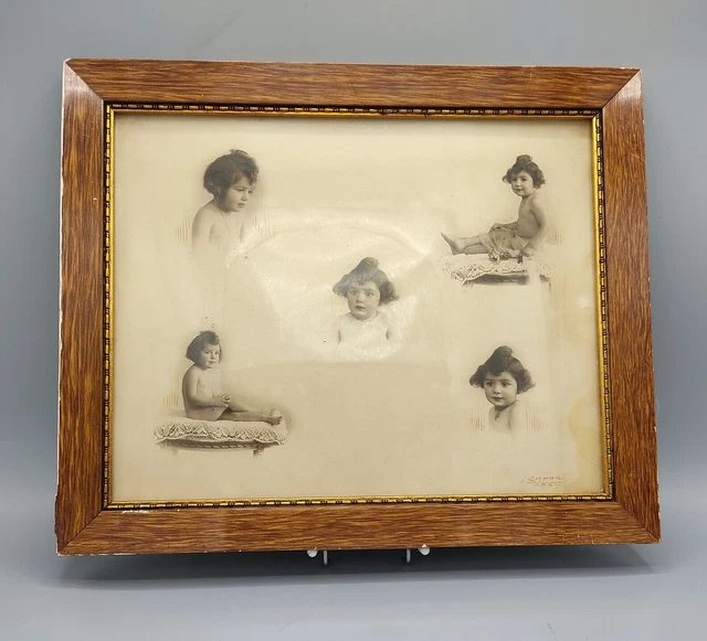 TABLEAU AVEC PORTRAIT ancien enfant bébé EUR 20,00 - PicClick FR