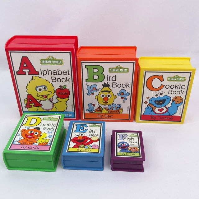 SESAME STREET ALPHABET plast8c stacking books toy Vintage 1990s $34.99 ...