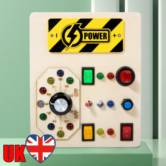LED LIGHT SWITCH No Toxic Wooden Busy Board Wooden Sensory Toys for Kid ...