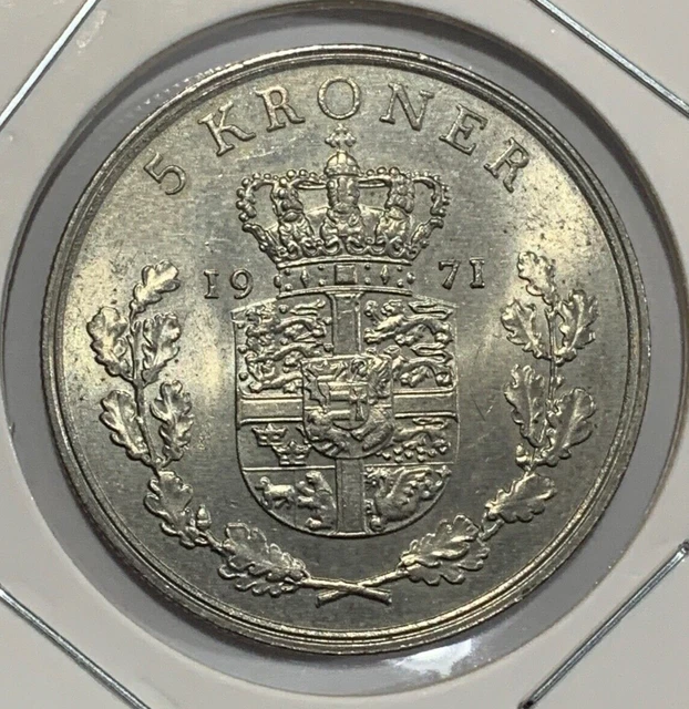 1971 DENMARK 5 Kroner - Frederik IX Coin $6.99 - PicClick AU