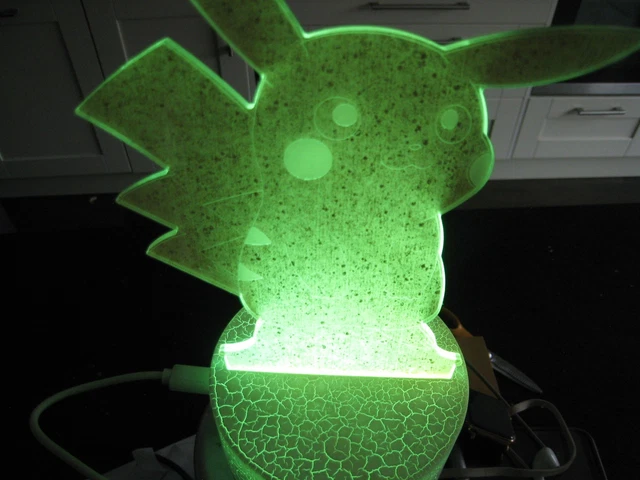 POKEMON PIKACHU CREATIVE 3D LED Visualization Lamp Table 7 Color ...