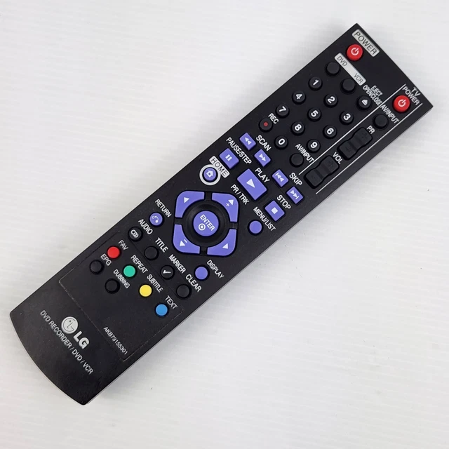 LG REMOTE CONTROL DVD VCR Recorder Combo RC689D AKB73155301 Fast ...