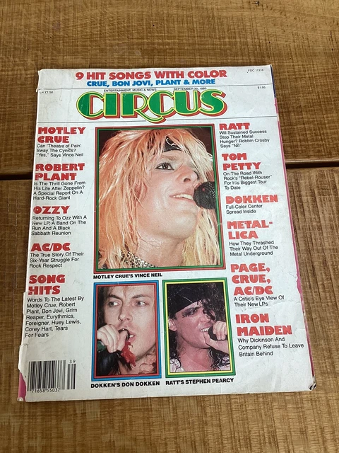 CIRCUS MAGAZINE SEPTEMBER 1985 Robert Plant Ac/Dc Tom Petty Ozzy £3.77 ...