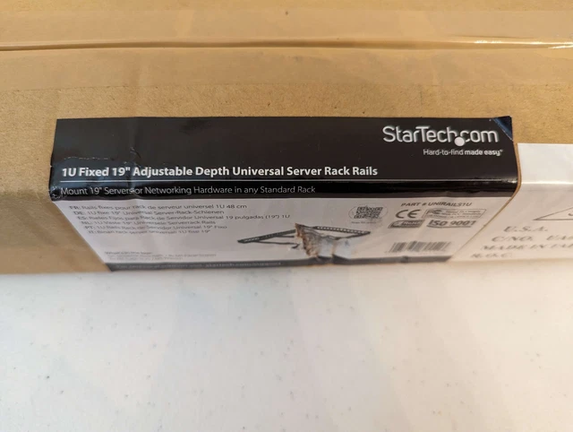STARTECH 1U FIXED 19" Adjustable Depth Universal Server Rack Rails $60. ...