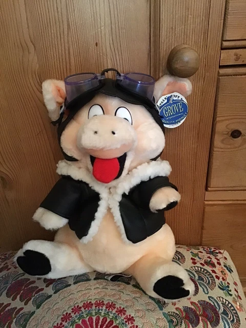 VINTAGE GROVE INTERNATIONAL Pilot Pig Biggles Flying Jacket Plush Soft ...