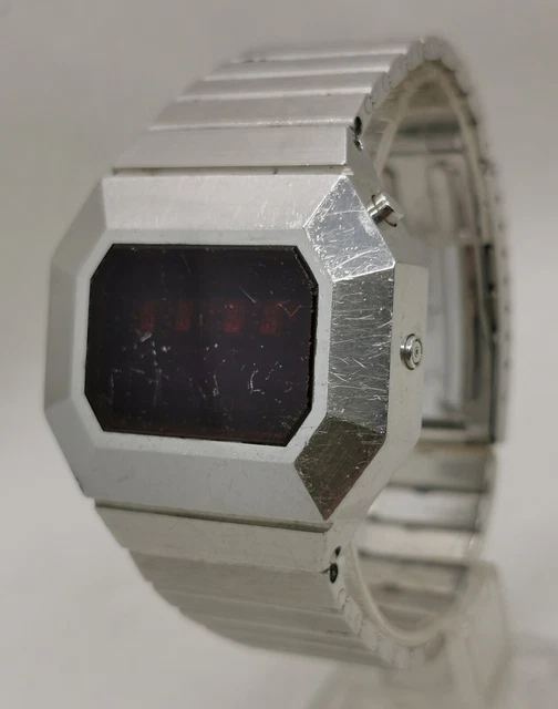 VTG 1970S IMADO LED Digital 36mm Gents Wrist Watch & Bracelet Spares Or ...