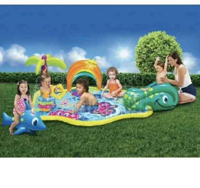 BANZAI JR BANZAI Splish Splash Water Park Play Pool Kids Outdoor Summer ...