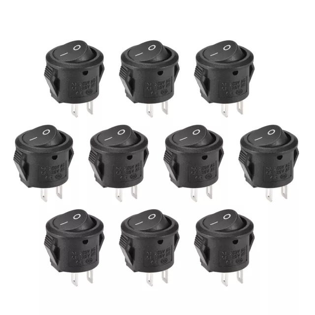 BOAT ROCKER SWITCH Round Toggle Switch 2pins ON/OFF AC 250V/3A 125V/6A ...