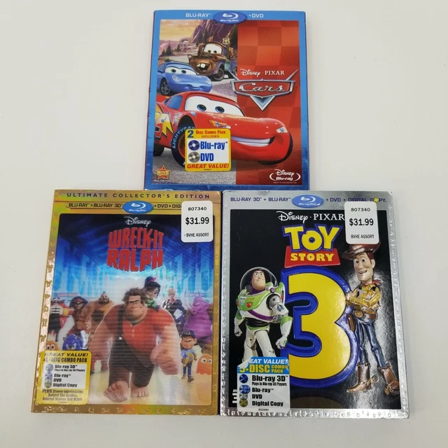 DISNEY PIXAR TOY Story 3, Wreck It Ralph, voitures 3 disques Blu Ray ...
