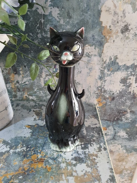 VINTAGE KITSCH W Goebel Black Cat Decanter High Rare W. Germany Stamped ...