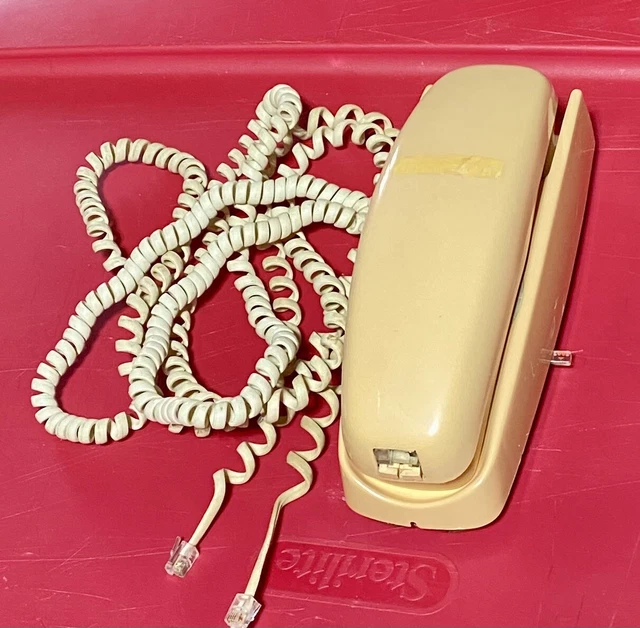 VINTAGE ITT IVORY Cream? Trendline Trimline Rotary Dial Wall Phone ...