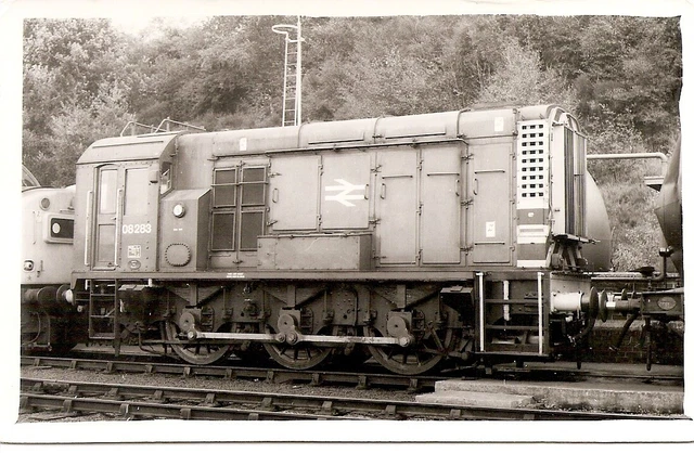 BLACK & WHITE Photograph of British Rail Class 08 Diesel Locomotive No ...
