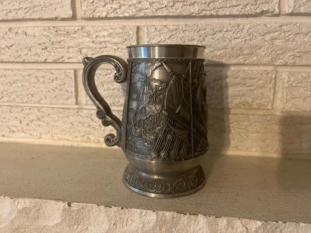 VINTAGE 1981 PEWTER COLLECTIBLE PEWTER TANKARD "BATTLE OF TRAFALGAR ...