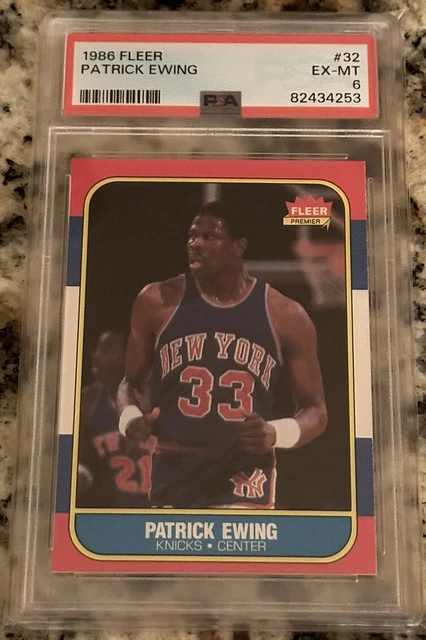 1986 FLEER #32 Patrick Ewing Rookie PSA 6 New York Knicks EUR 66,55 - PicClick FR