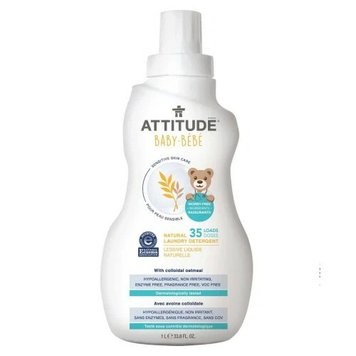 PEAU SENSIBLE SOIN Naturel Lessive Détergent Bébé 1000ml Par Attitude ...