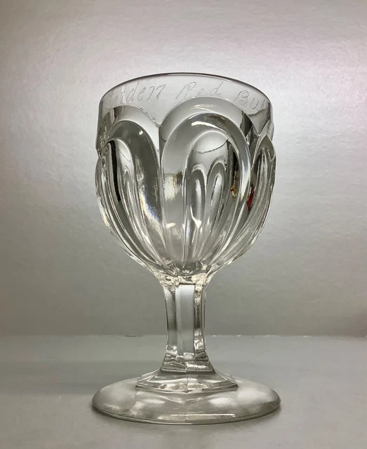 ANTIQUE 19TH C. Victorian Pressed Glass Wine Ale Tavern Pub Rummer ...