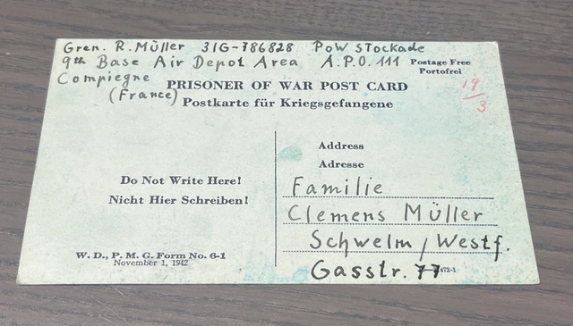 WW2 WWII NAZI Germany 1942 war time soldiers Military Feldpost mail ...