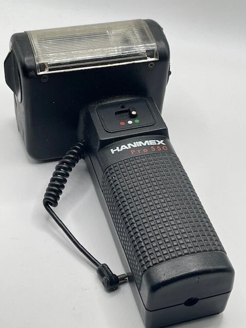 CAMERA FLASH HANIMEX Pro 550 Flash Gun TESTED off shoe ideal Olympus ...