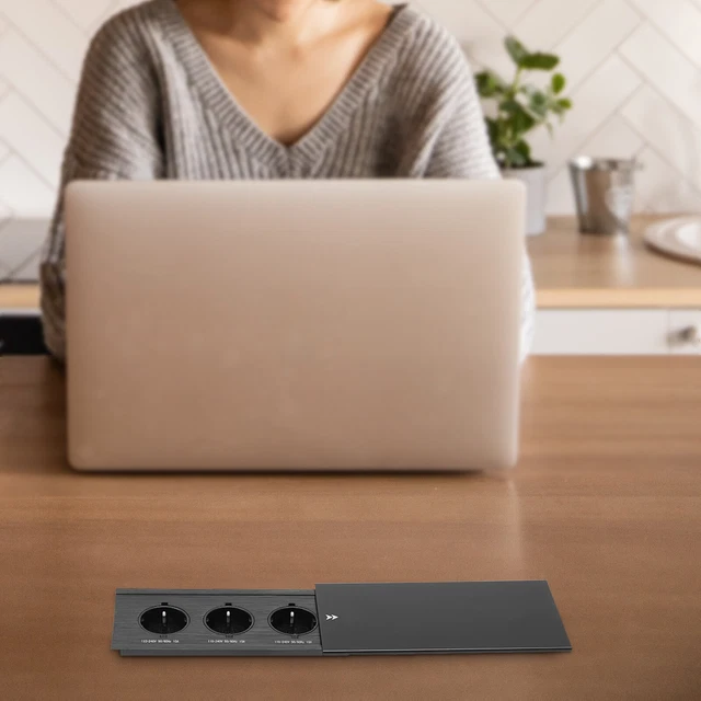 STECKDOSE EINBAUSTECKDOSE USB LAN HDMI Tischsteckdose Boden Fußboden ...
