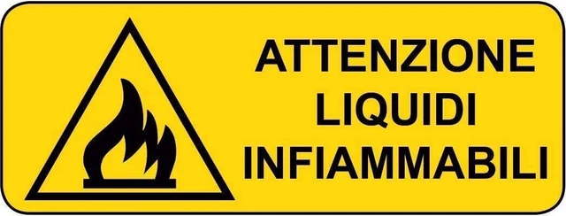 CARTELLO SEGNALETICO UNI - Pericolo ATTENZIONE LIQUIDI INFIAMMABILI ...