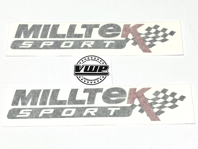 OFFICIAL MILLTEK SPORT Decal Sticker Emblem Logo 2x medium 180mm Black ...
