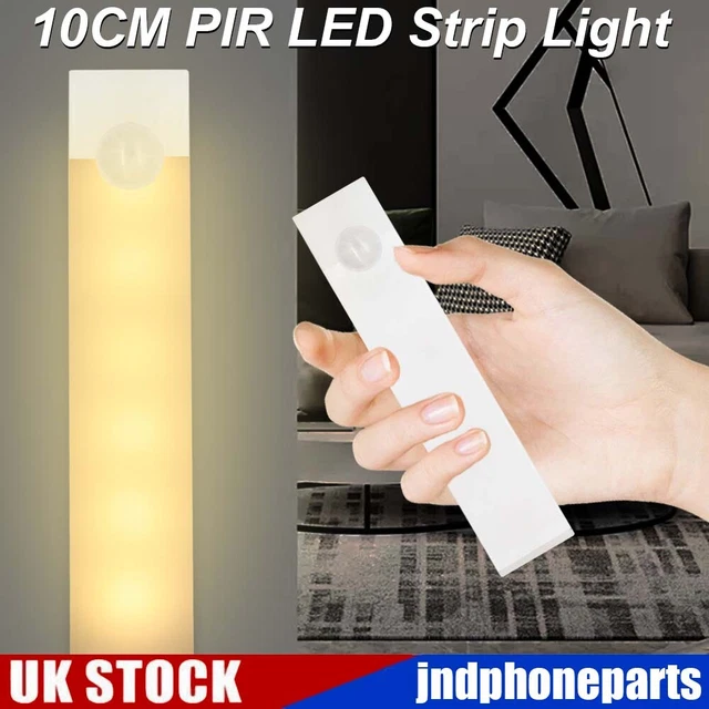 10CM LED PIR Motion Light Cabinet Closet Warm Lamp Self-Stick Magnetic ...