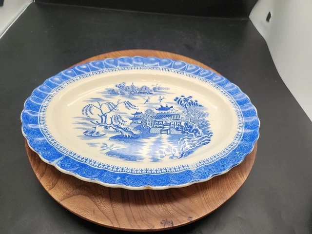 ANTIQUE 1800S COPELAND Spode blue/white pagoda willow pattern Oval ...