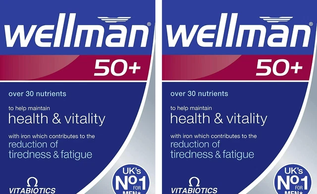 2 X VITABIOTICS Wellman 50+ Plus Advanced Vitamin and Mineral ...