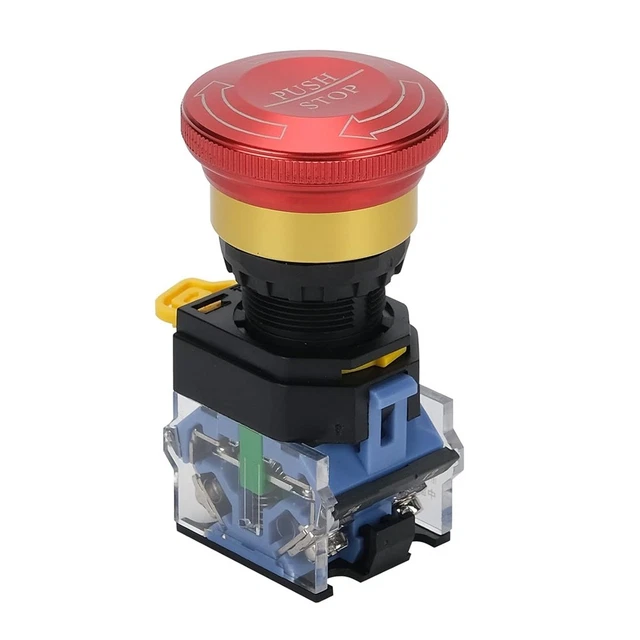 EMERGENCY STOP BUTTON 10A 22mm Latching Push Button , Aluminum Alloy Round3248 £7.75 - PicClick UK