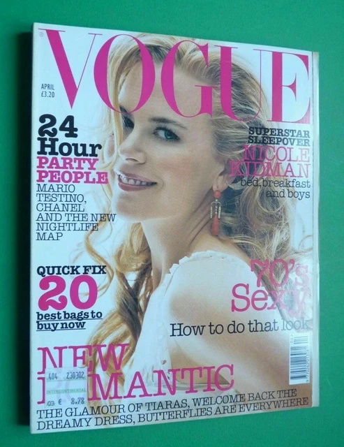 VOGUE UK APRIL 2002 Nicole Kidman Carmen Kass Linda Evangelista ...