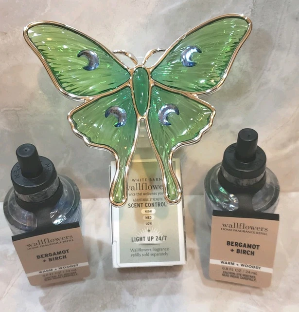 BATH & BODY Works Luna Moth Wallflower Plug & Two Bergamot + Birch ...