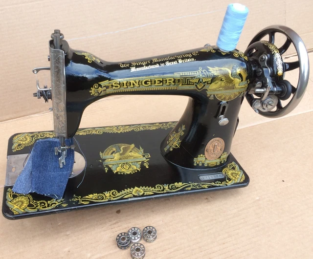 BEAUTIFUL SINGER 15, 15K Sphinx Vintage sewing machine head only £295. ...