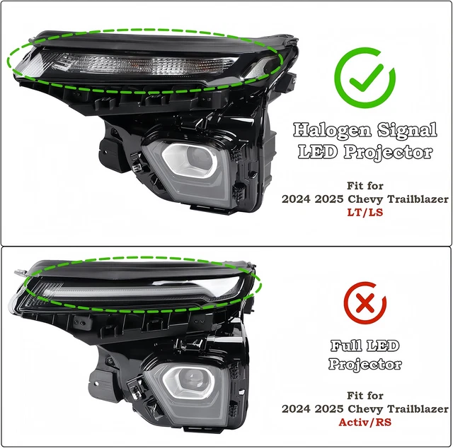 FOR 2024-25 CHEVY Trailblazer LT/RS/LS ACTIV LED Projector Headlight LH ...