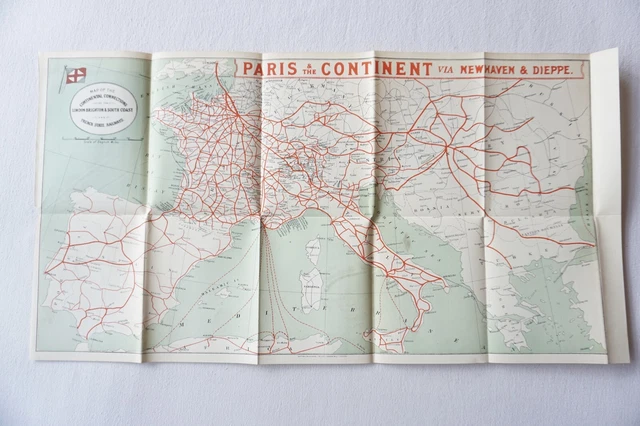 1912 LONDON BRIGHTON South Coast LBSCR Railway Map Continental ...