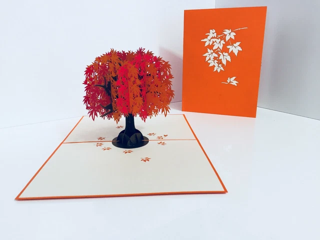 ORIGAMIPOPCARDS.COM AUTUMN RED Love Japanese Maple Tree 3D Pop Up ...