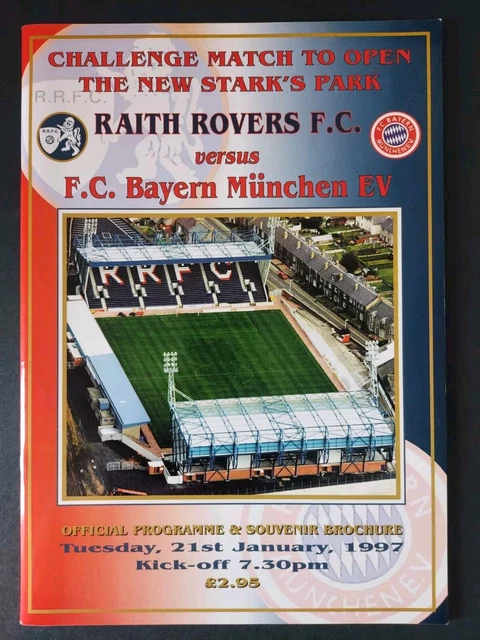 RAITH ROVERS V Bayern Munich Football Programme (Challenge Match) 21/01 ...