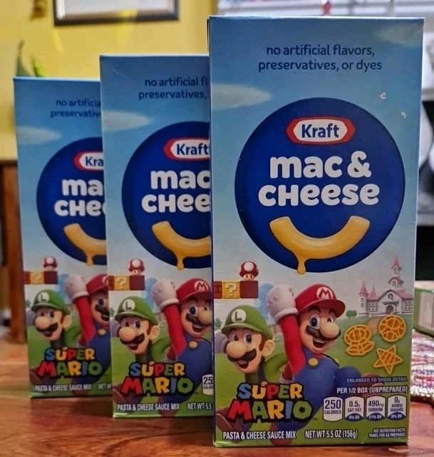3 BOXES OF Kraft Macaroni & Cheese Super Mario Shapes Mix Kit 156g x3 £ ...