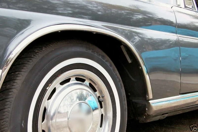 MERCEDES W111 COUPE cabrio wheel arch fender trims new 4 pcs CHROME kit ...