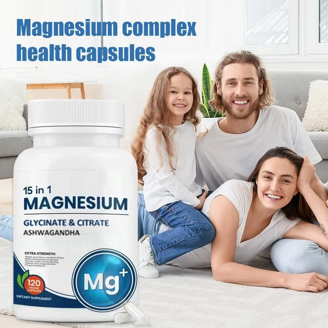 120 PCS COMPLEX Magnesium Capsules, Relieve Nerve Stress and Muscle ...