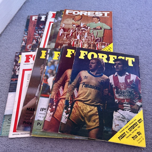 NOTTINGHAM FOREST HOME Programmes 1980-1981 Complete Season £11.11 ...