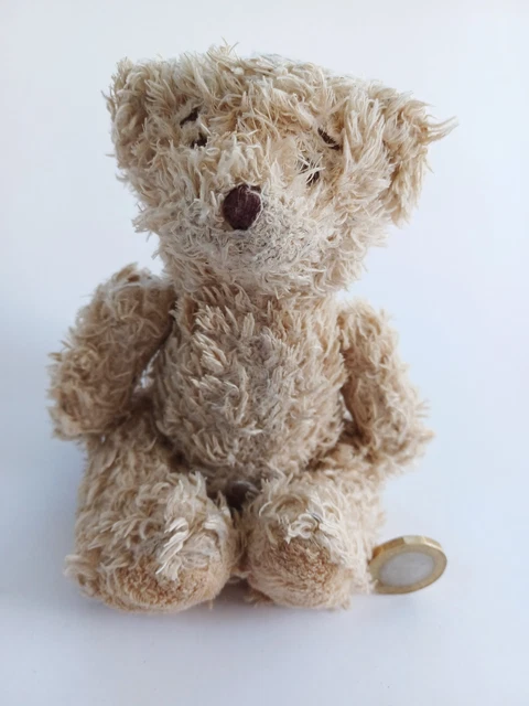 SMALL 7 INCH Vintage Soft Jointed Teddy Bear with Tail. Sewn Eyes and ...