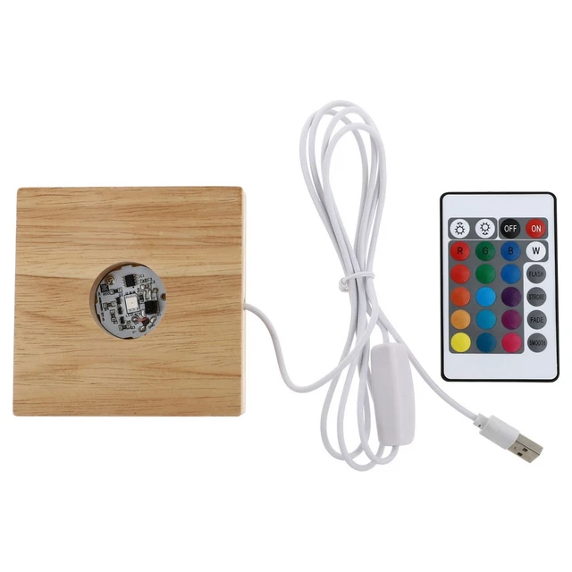 SOLID WOOD LUMINOUS Base Color Changing Light Stand Ball Display £11.65 ...