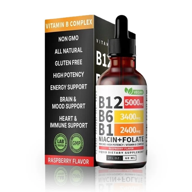 VITAMIN B12 AND B6 Liquid Drops 60ml,B12 Sublingual B Complex - B12 ...