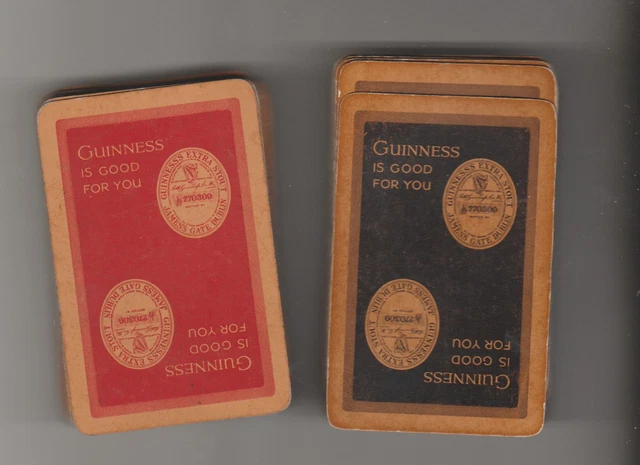 GUINNESS BREWERY playing cards black pack (52/52) & red part pack (50/ ...