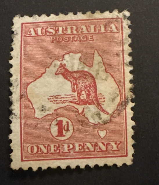 1913 PRE-DECIMAL KANGAROO 1d Red Australian Stamp FU 1st WMK EUR 1,12 ...